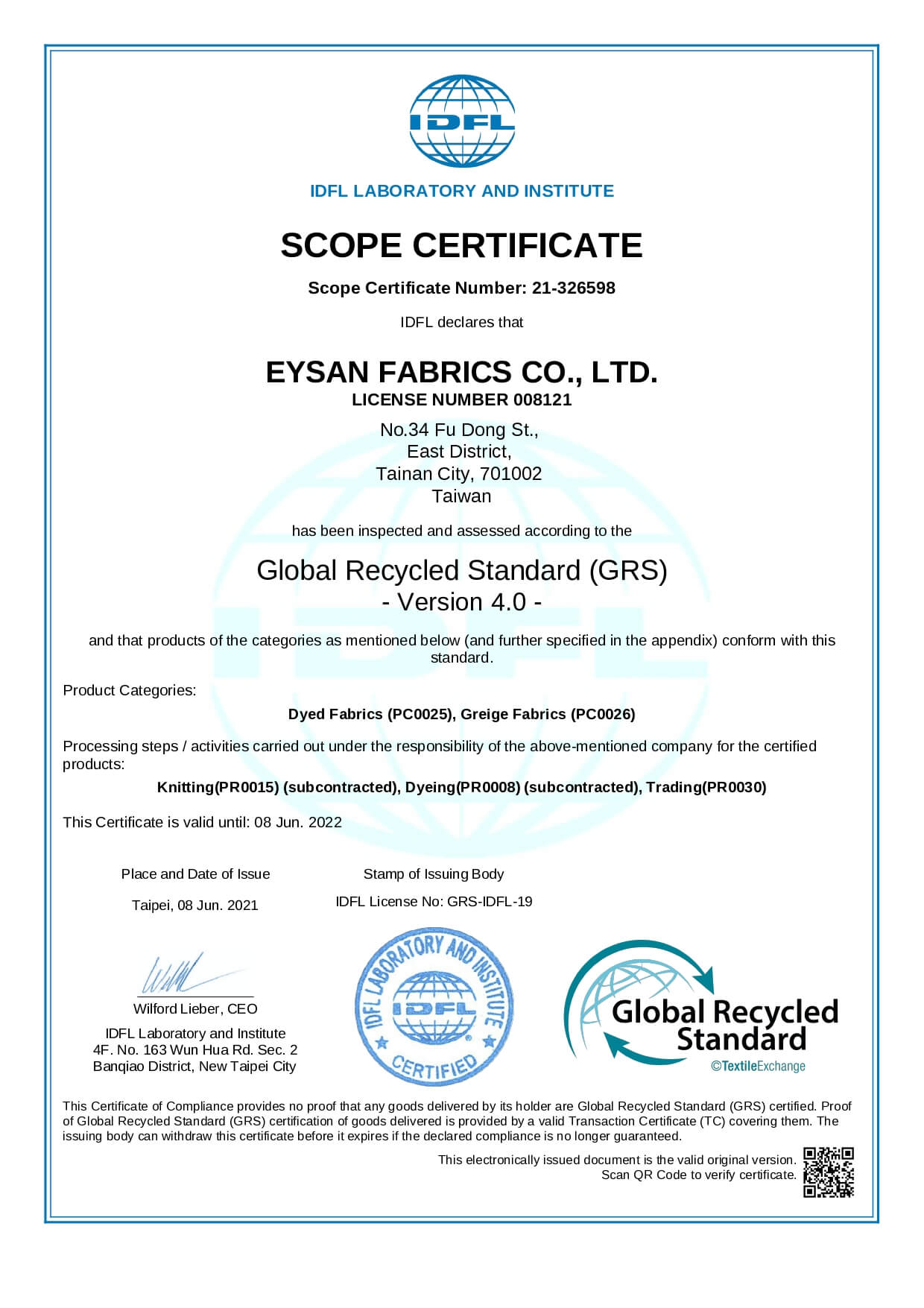 EYSAN ist Jetzt GRS-zertifiziert! | EYSAN FABRIC